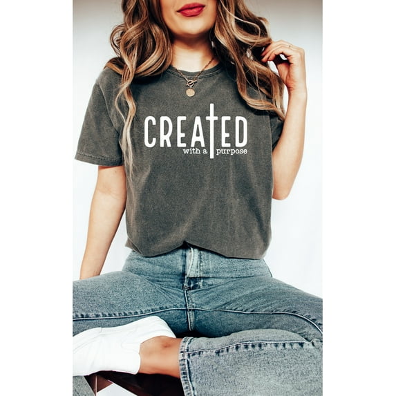 Created With Purpose Shirt, Christian Shirt, Bible Verse Shirt, Bible ...