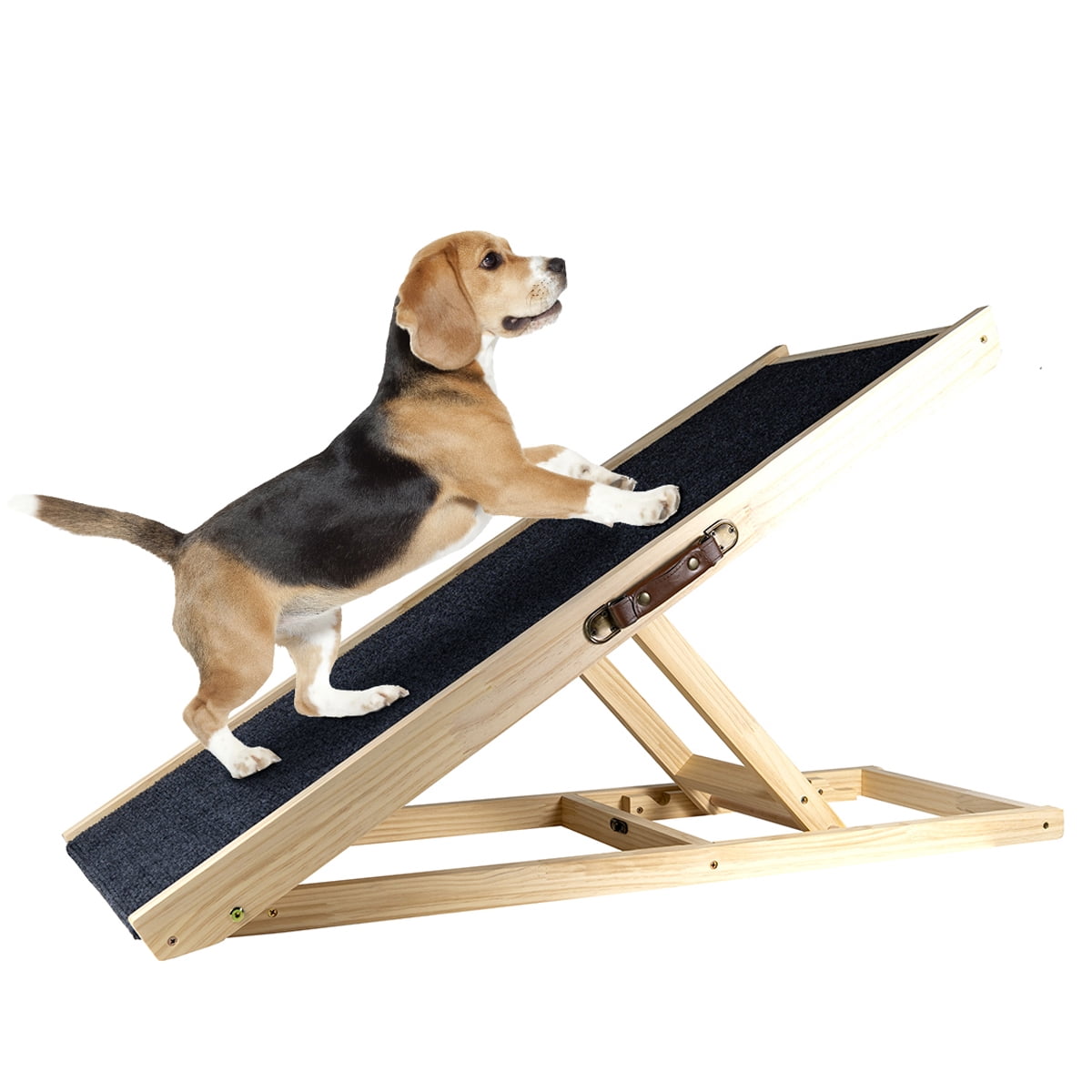 Createshao Adjustable Dog Ram,Wooden Folding Portable Pet Ramp,Small to ...