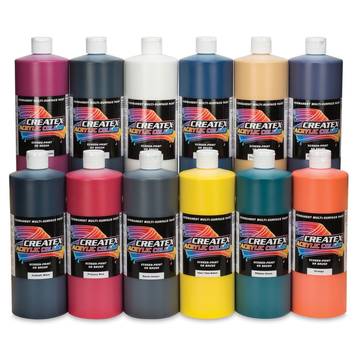 Createx Acrylic Paints - Set of 12, Assorted Colors, Quarts - Walmart.com