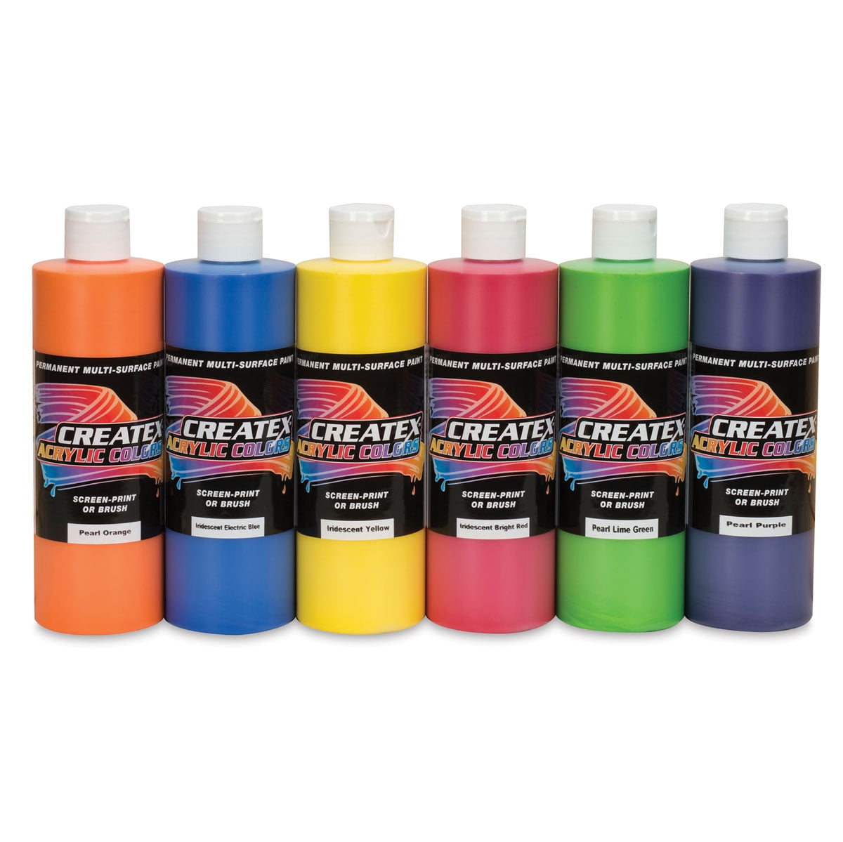 Createx Acrylic Paints - Set of 6, Pearl and Iridescent Colors, Pints ...