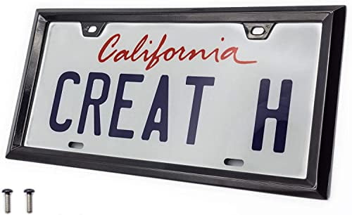 Creathome 3D Modern Brilliance Black License Plate Frame with Zinc ...