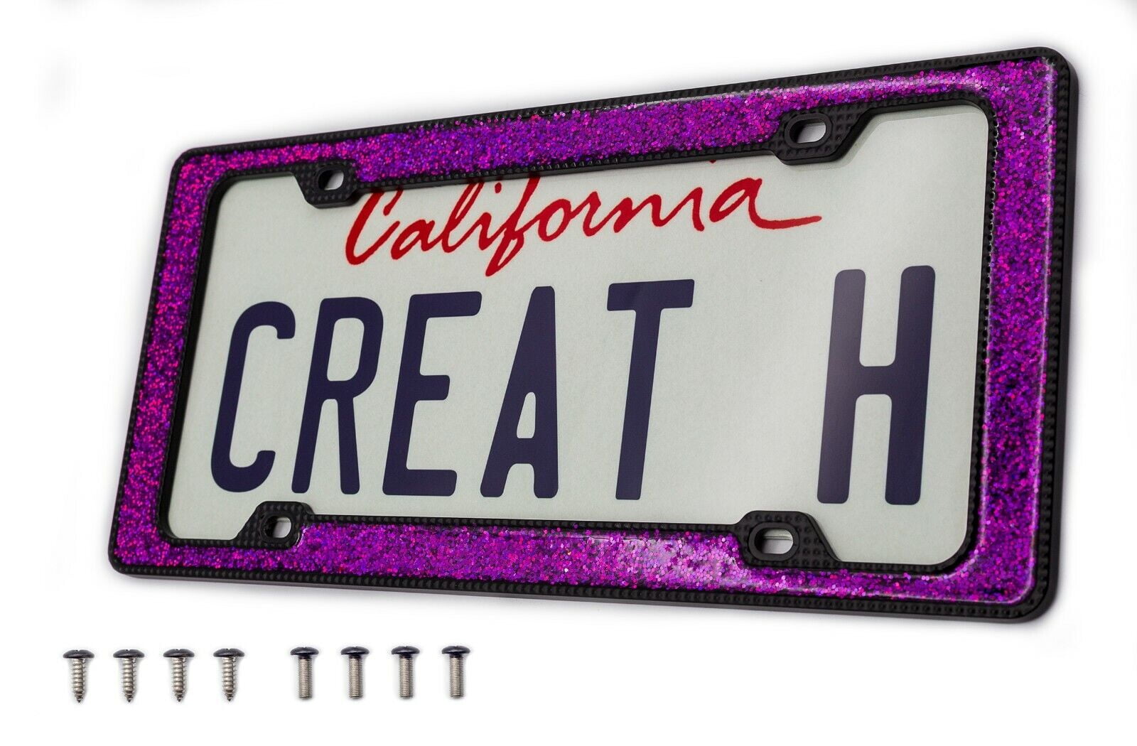 Creathome 3D Shining and Neon License Plate Frame from Pure Zinc Alloy ...