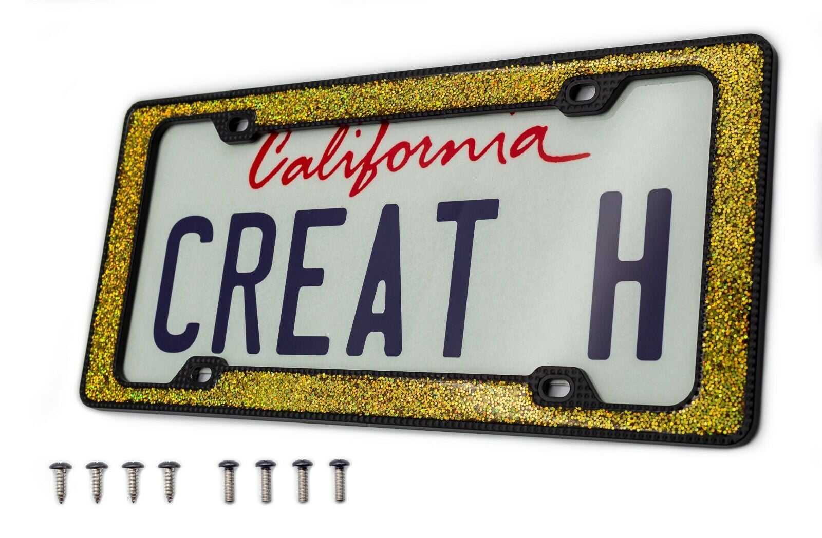Creathome 3D Shining and Neon License Plate Frame from Pure Zinc Alloy ...