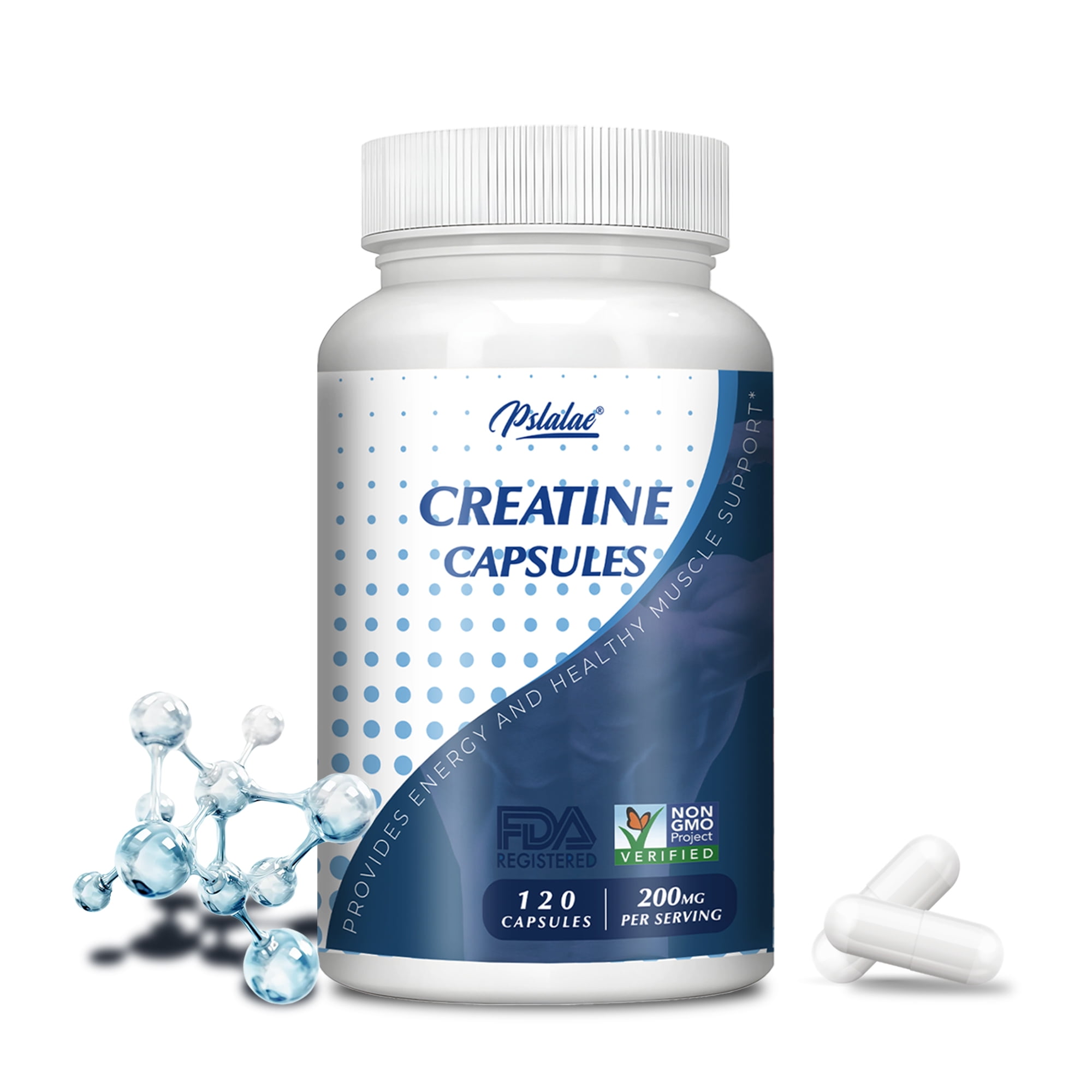 Creatine Capsules - Vitamin C - Support Muscle Health, Increase ...