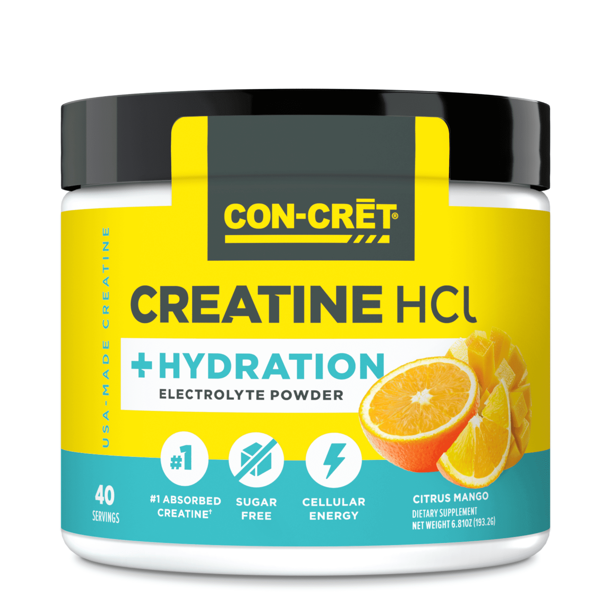 Creatine HCl + Hydration | Electrolyte Powder Tub | Citrus Mango ...