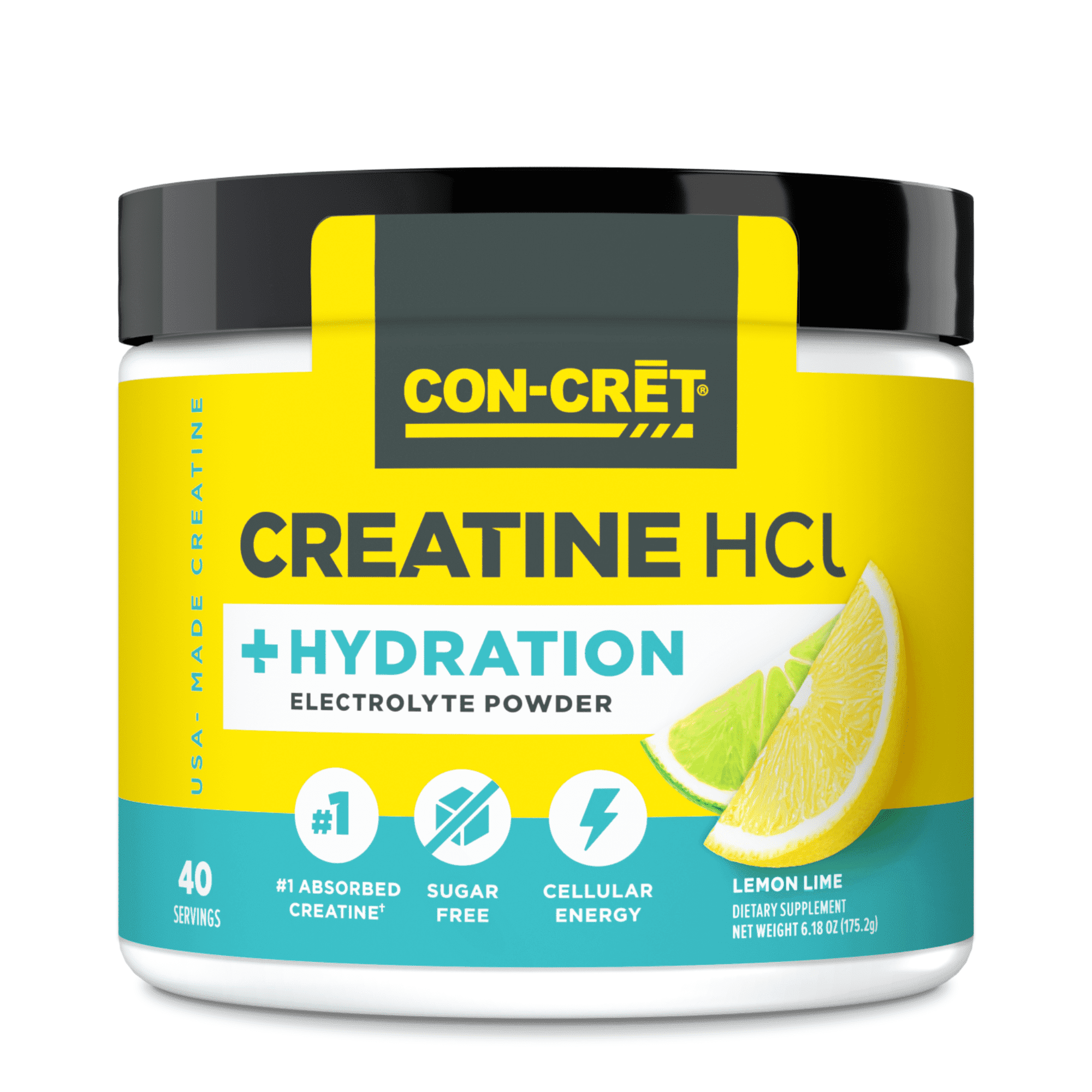 Creatine HCl + Hydration | Electrolyte Powder Tub | Lemon Lime | Sugar ...