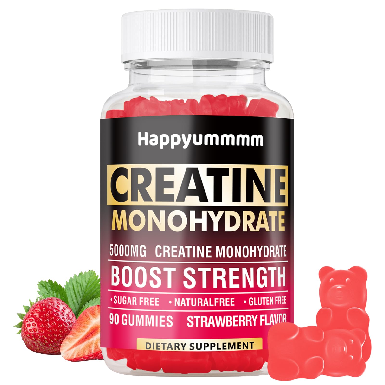 Creatine Monohydrate Gummies 5000mg for Men & Women, Chewables Creatine ...