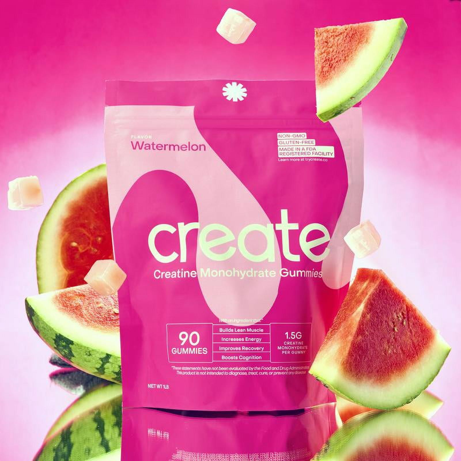 Creatine Monohydrate Gummy - Watermelon (90 Count) - Walmart.com