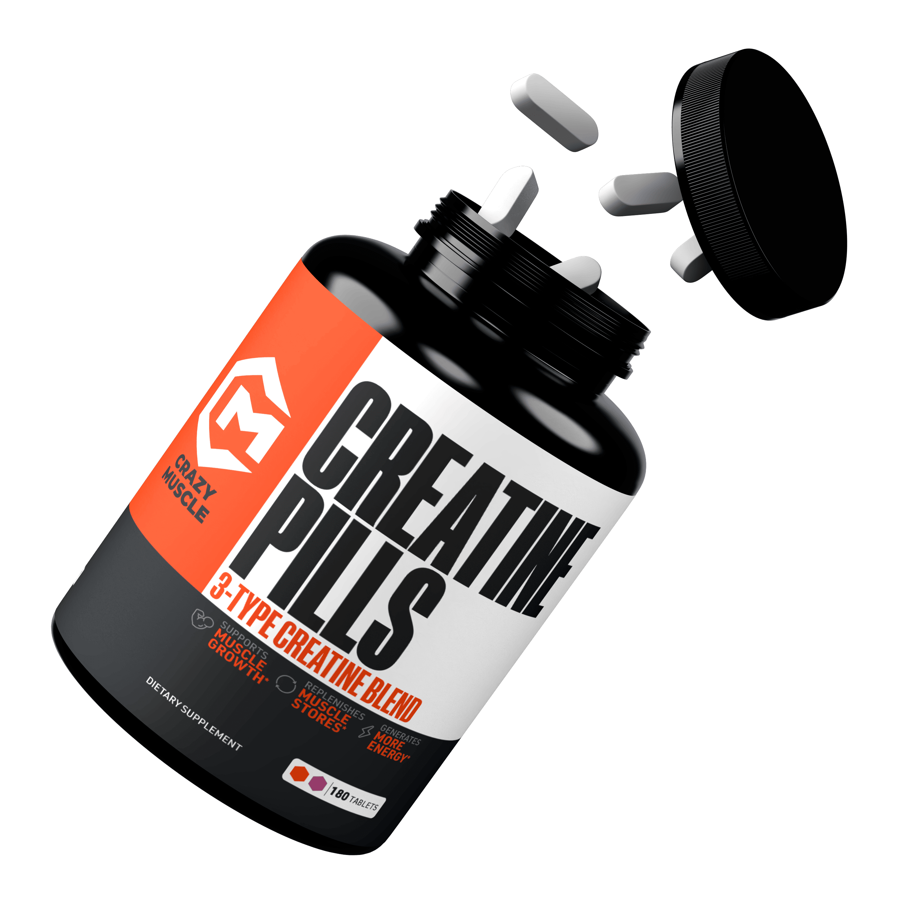 Creatine Pills - 100% Keto Pre Workout to Build Muscle by Crazy Muscle ...