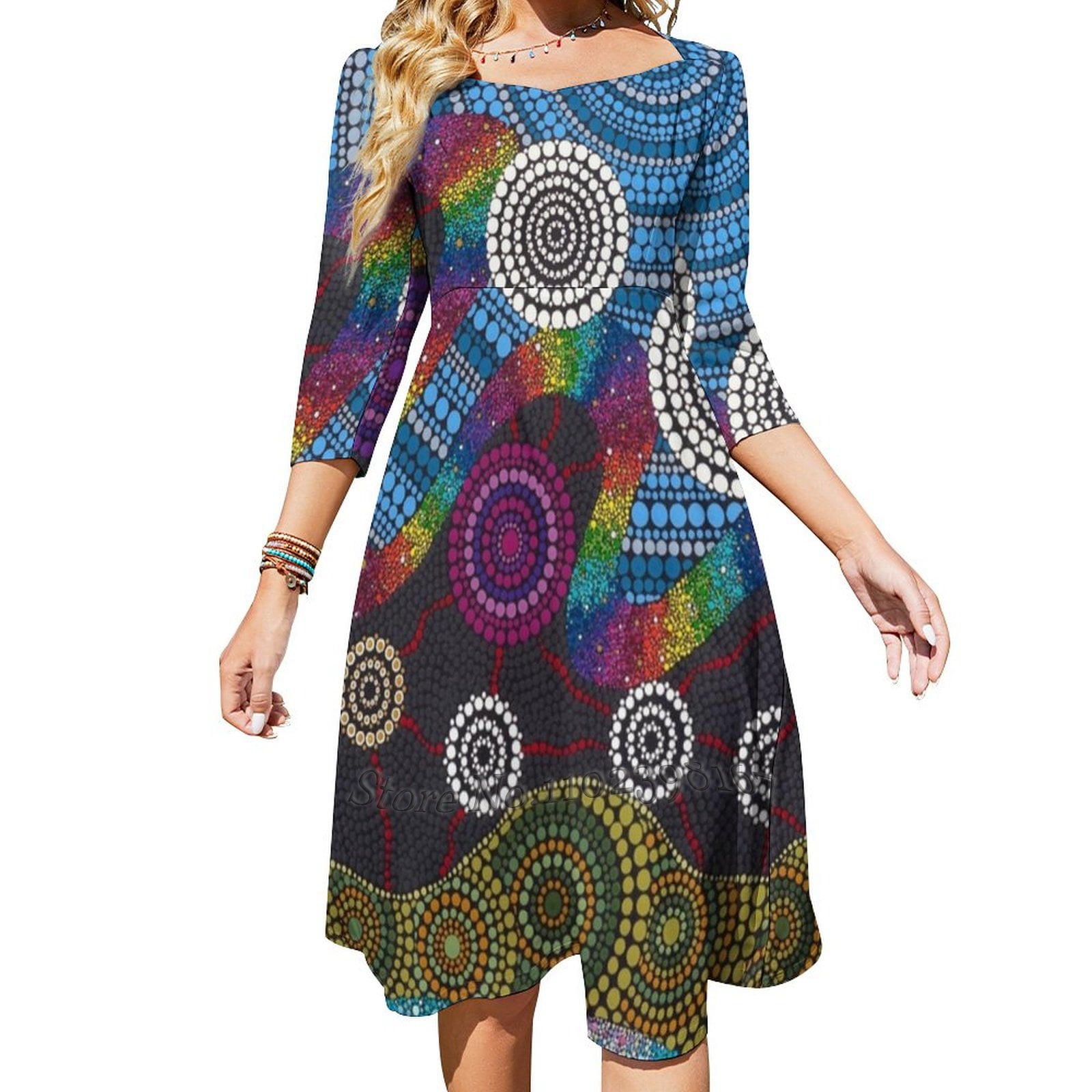 Creating A Life Together Flare Dress Square Neck Dress Elegant Female ...