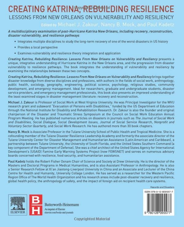 Pre-Owned Creating Katrina, Rebuilding Resilience: Lessons from New Orleans on Vulnerability and ...