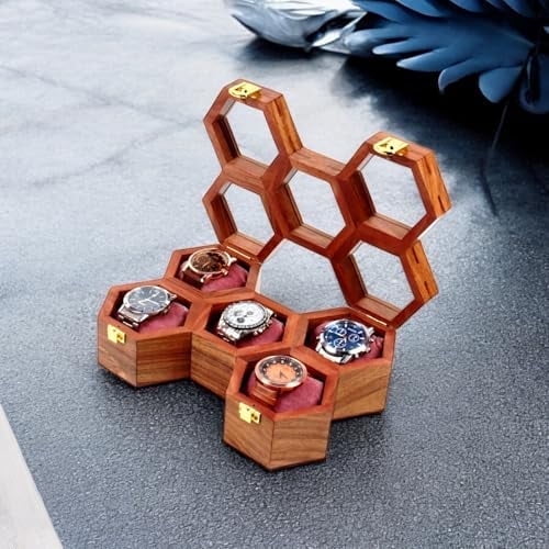 Creation India Craft Honeycomb Watch Case, Wooden Watch Box, Watch Box ...