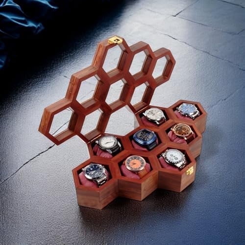 Creation India Craft Honeycomb Watch Case, Wooden Watch Box, Watch Box ...