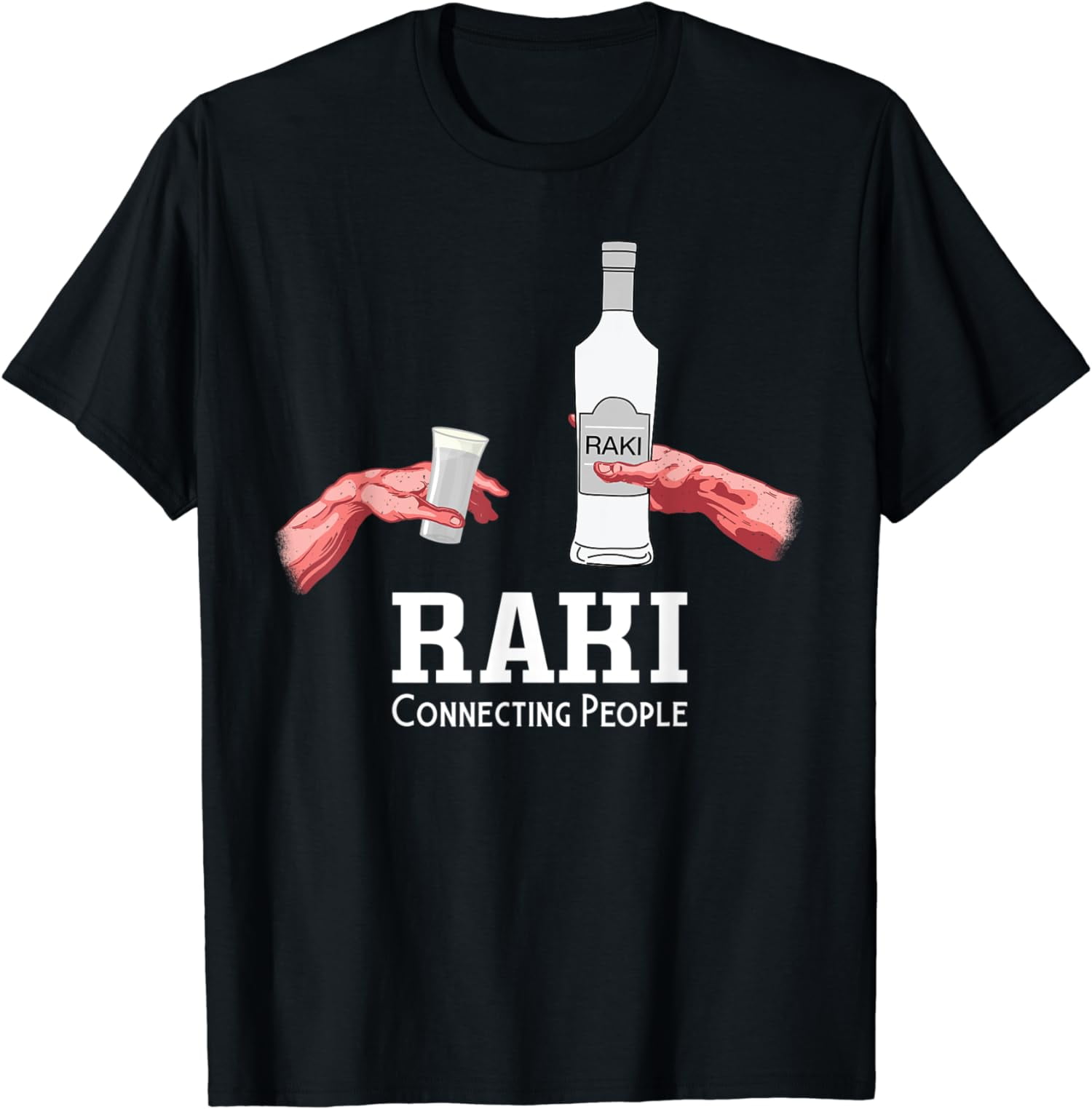 Creation Of Adam - Michelangelo Drinking Raki T-Shirt - Walmart.com