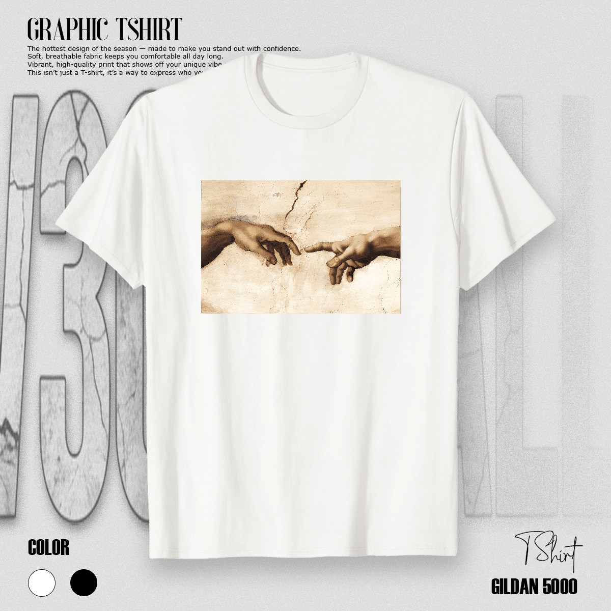 Creation Of Adam Renaissance Painting Art Classic Graphic Unisex T ...