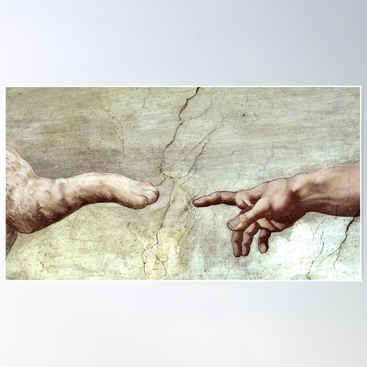 Creation Of Adam With A Cat'S Paw Poster Wall Art, Modern Wall Decor ...