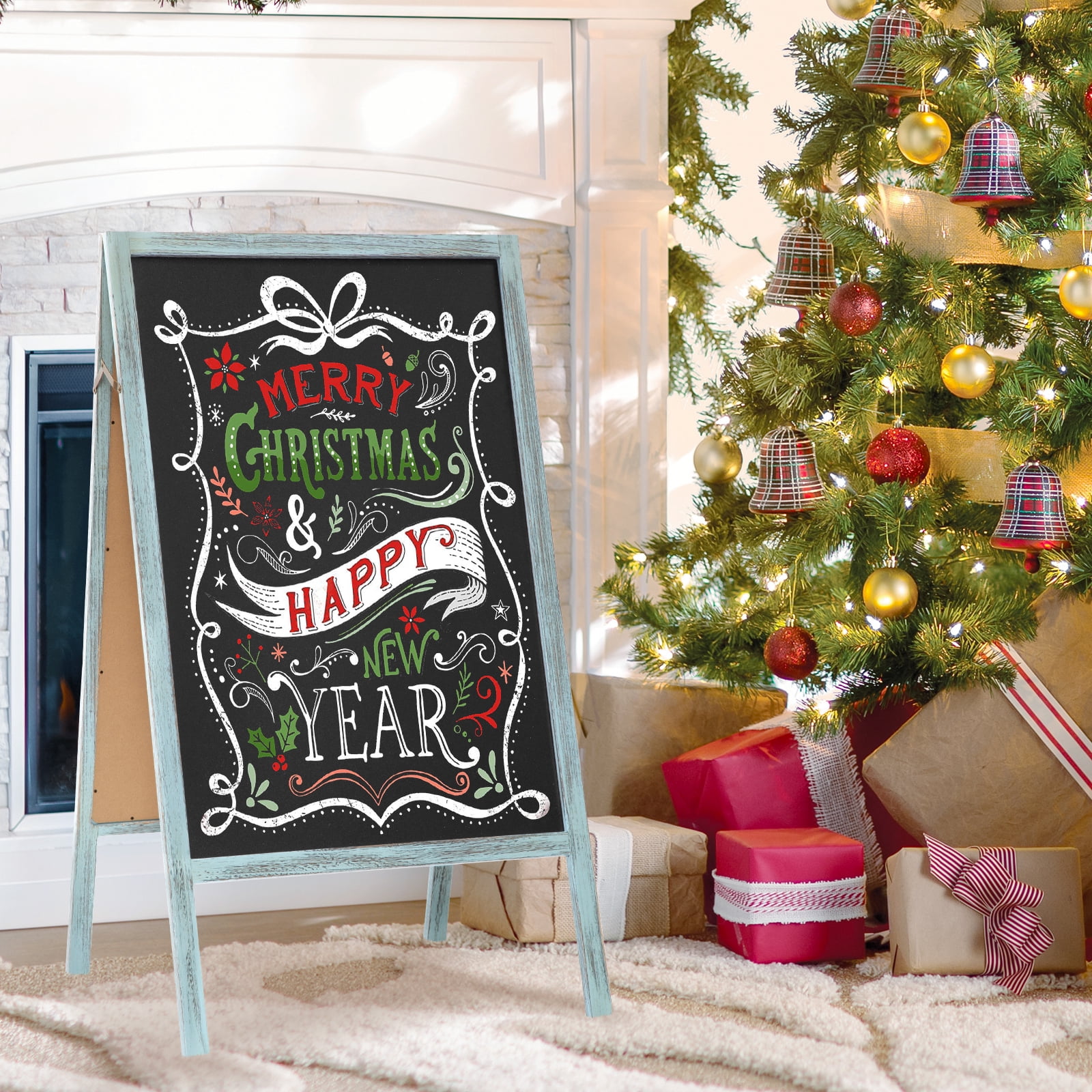 Creations Vintage Wooden A-Frame Chalkboard，40" x 22" Sturdy Sidewalk ...