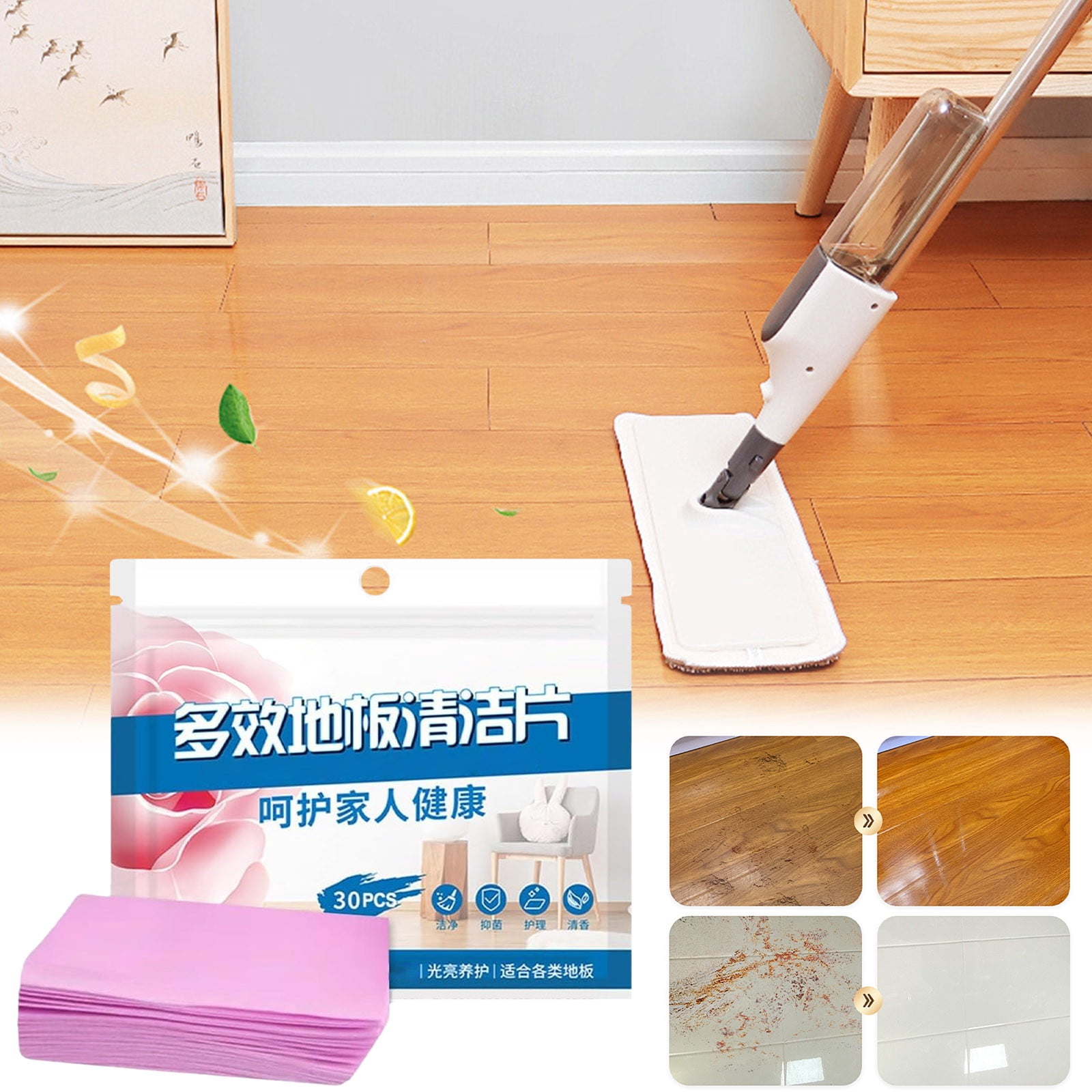Creatitoy 30 Pcs Floor Cleaning Sheets - Efficient and Convenient Water ...