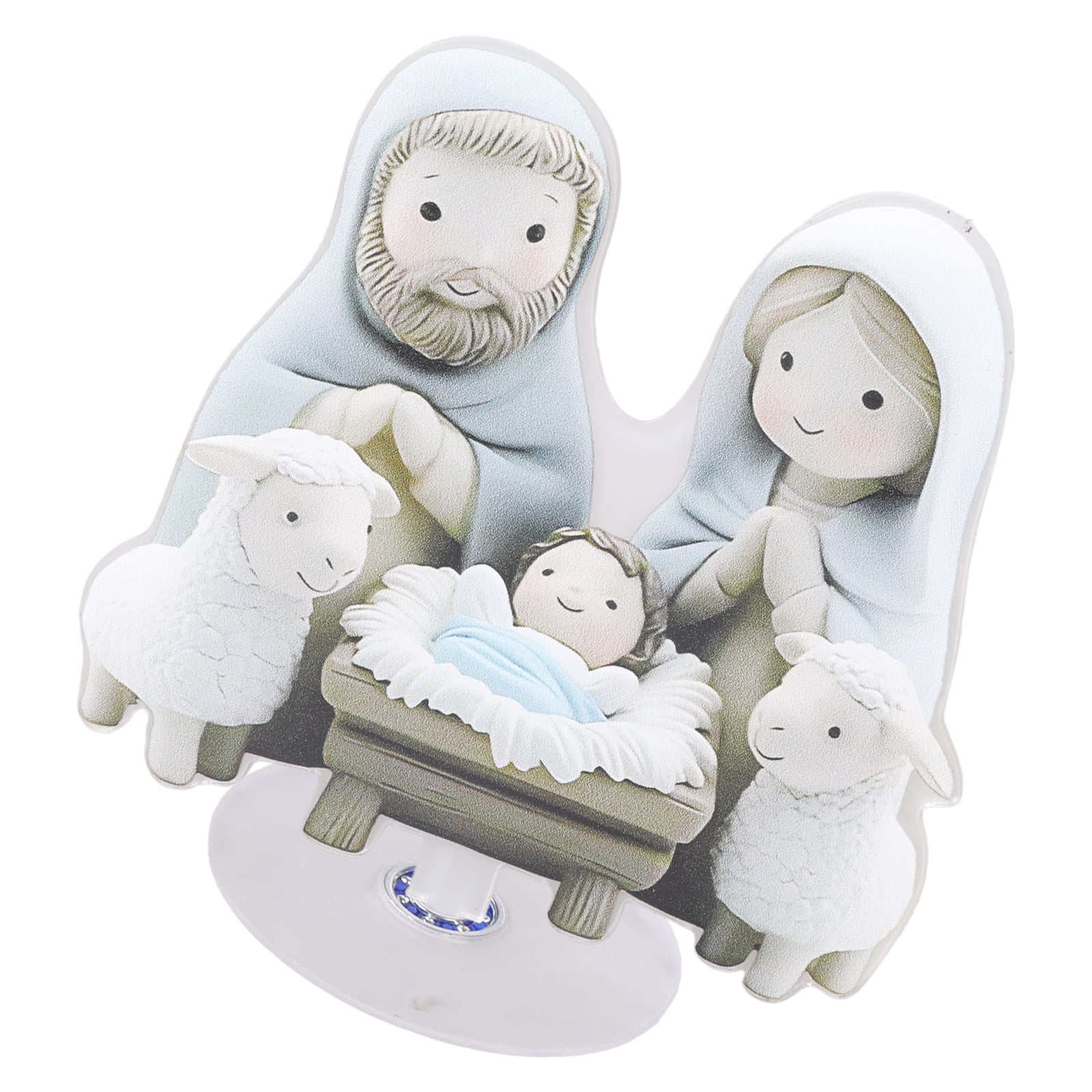 Creative 2D Acrylic Nativity Scene Rotating Ornament Display Art Piece ...
