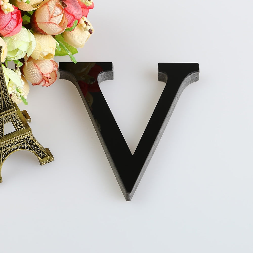 Creative 3D Acrylic Alphabet Mirrors Wall Stickers 26 Letters Self ...