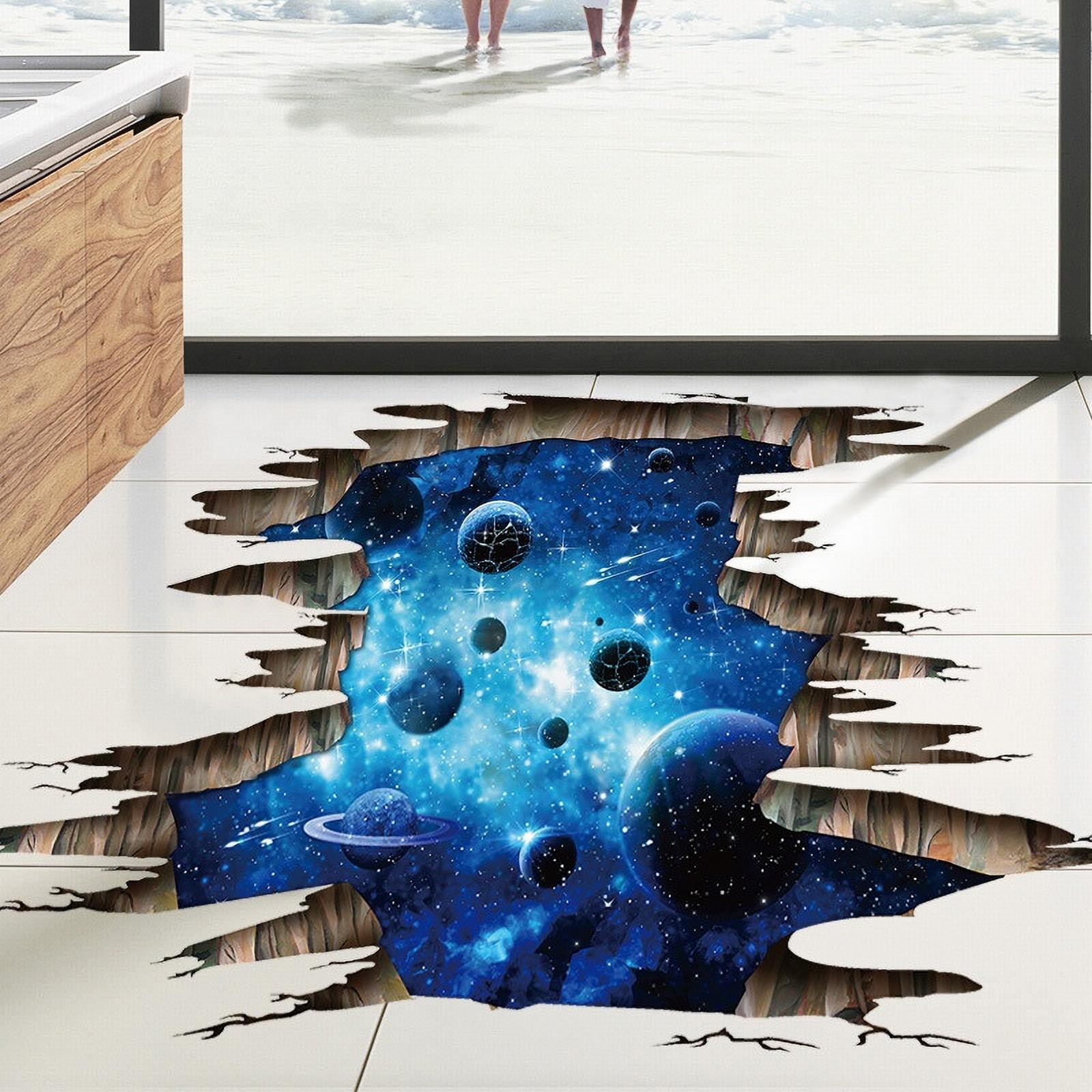 Creative 3D Blue Cosmic Galaxy Wall Decals Removable PVC Magic 3D Milky ...