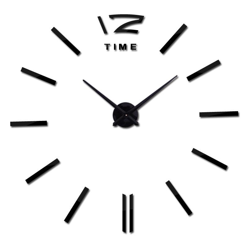 Creative 3D Frameless Wall Clock Stickers, DIY Modern Decorative Clocks ...
