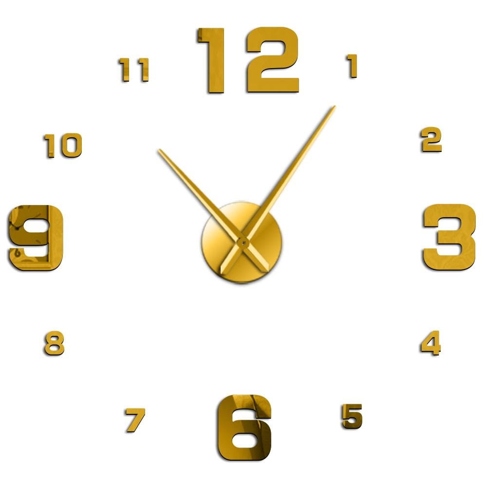 Creative 3D Numerals Frameless Wall Clock Stickers, DIY Modern ...