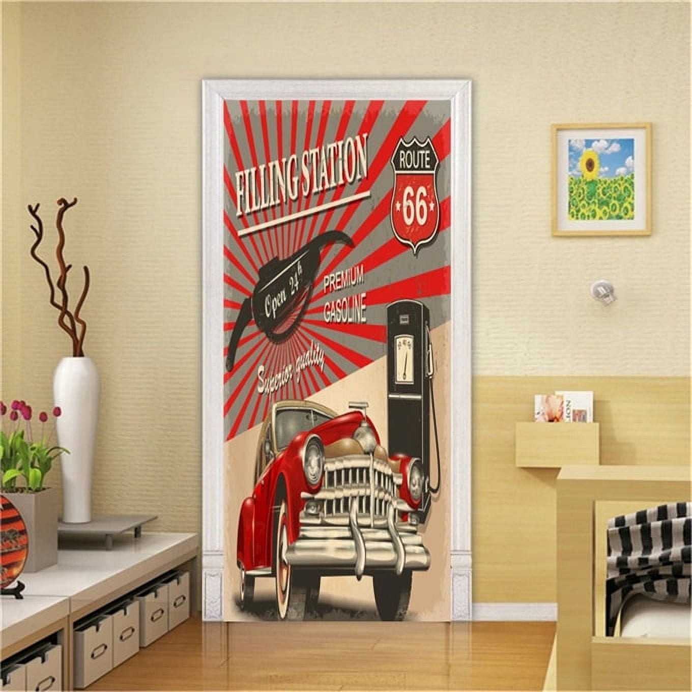 Creative 3D Vision Door Sticker For Living Room Corridor Decoration ...