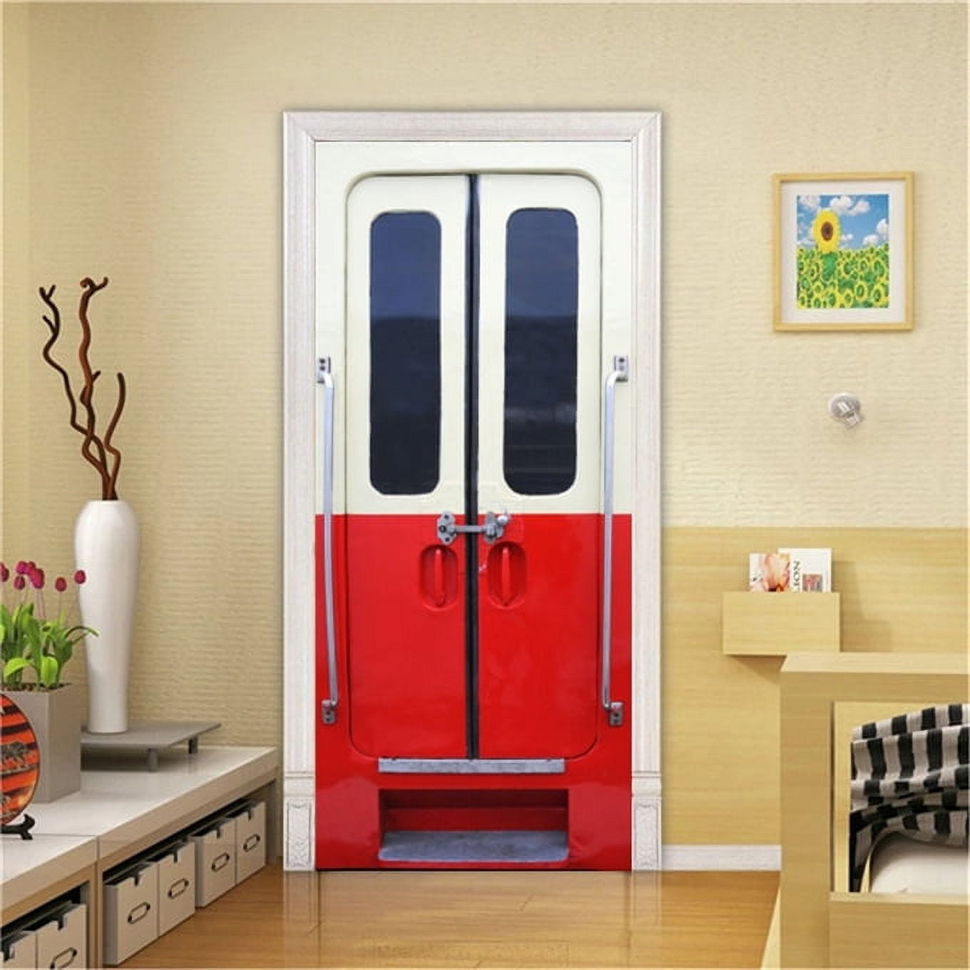 Creative 3D Vision Door Sticker For Living Room Corridor Decoration ...