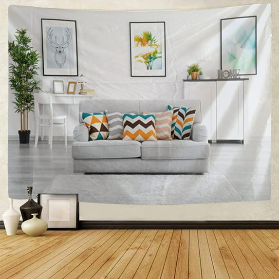 Creative 3d Interior ration View Art Chair Table Pattern Tapestry Home ...