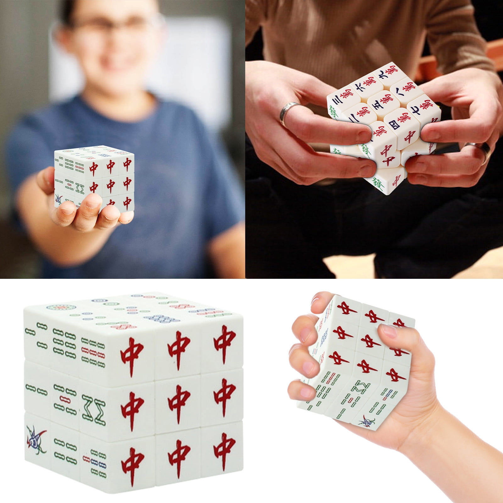 Creative 3x3 Mahjong Magic Cube Unique Character Matching Speed Cube Puzzle Decompression Toy ...