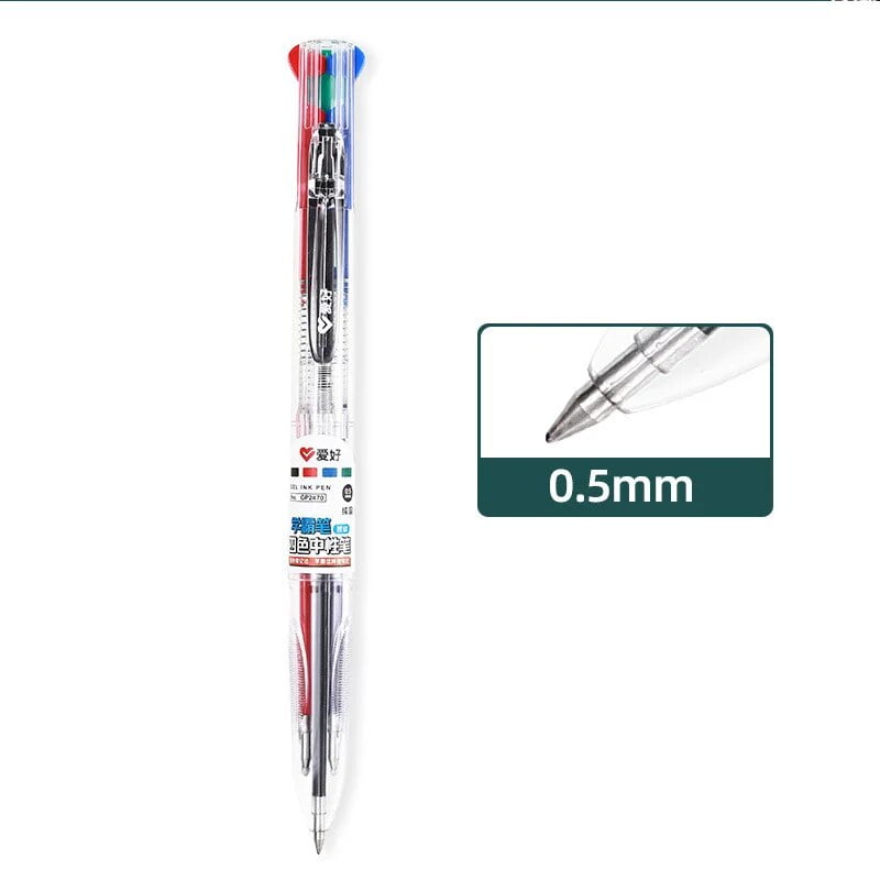 Creative 4 In 1 MultiColor Pen 0.5mm Black Blue Red Green Gel Ink ...
