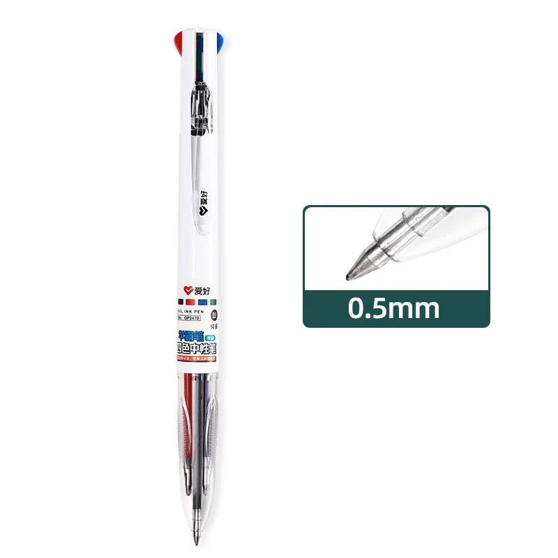 Creative 4 In 1 MultiColor Pen 0.5mm Black Blue Red Green Gel Ink ...