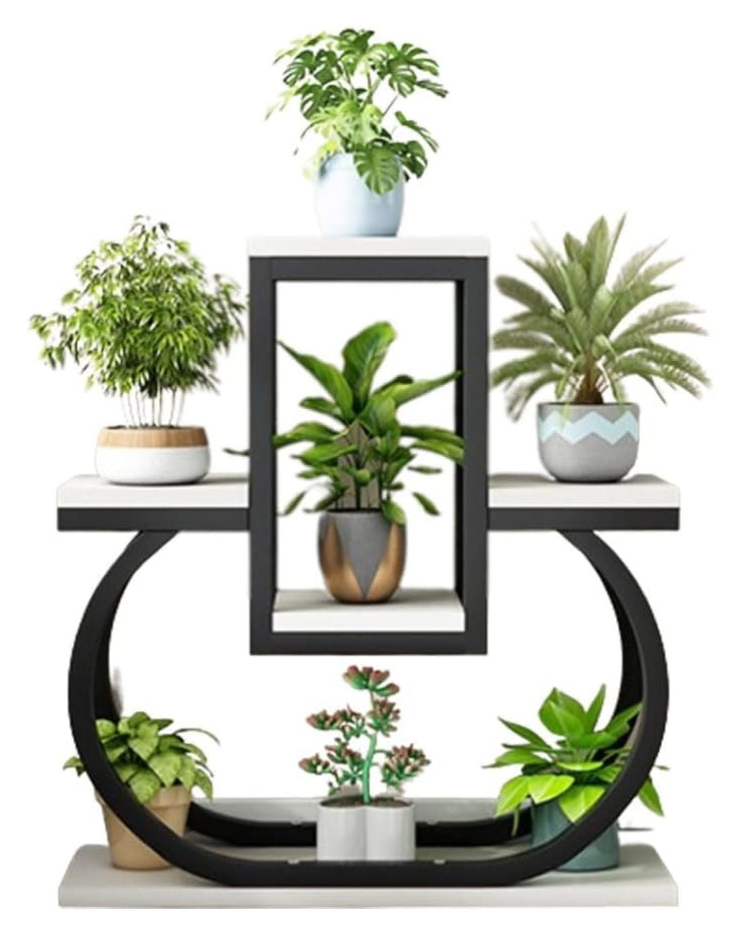 Creative 4 Tier Plant Stand Indoor, Multi Layered Iron Flower Pot Racks ...
