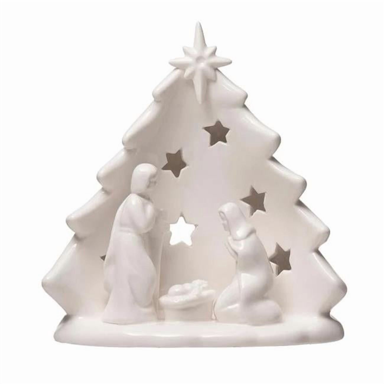 Creative 9106686 6 in. White Holy Family with Tree & Cut-outs Table ...