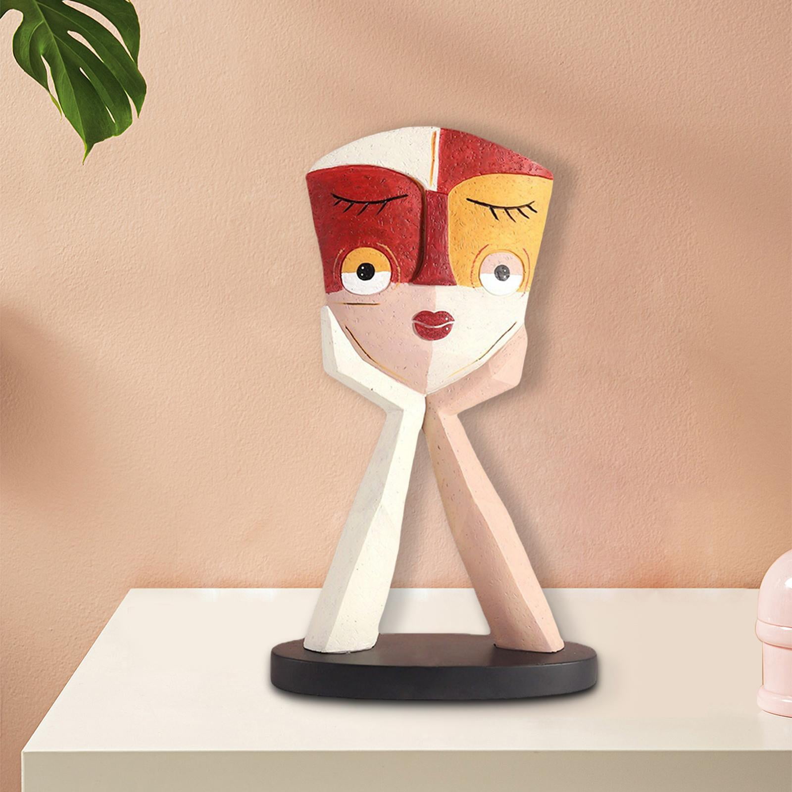 Creative Abstract Face Statues Sculpture Figurines Study Room Living ...