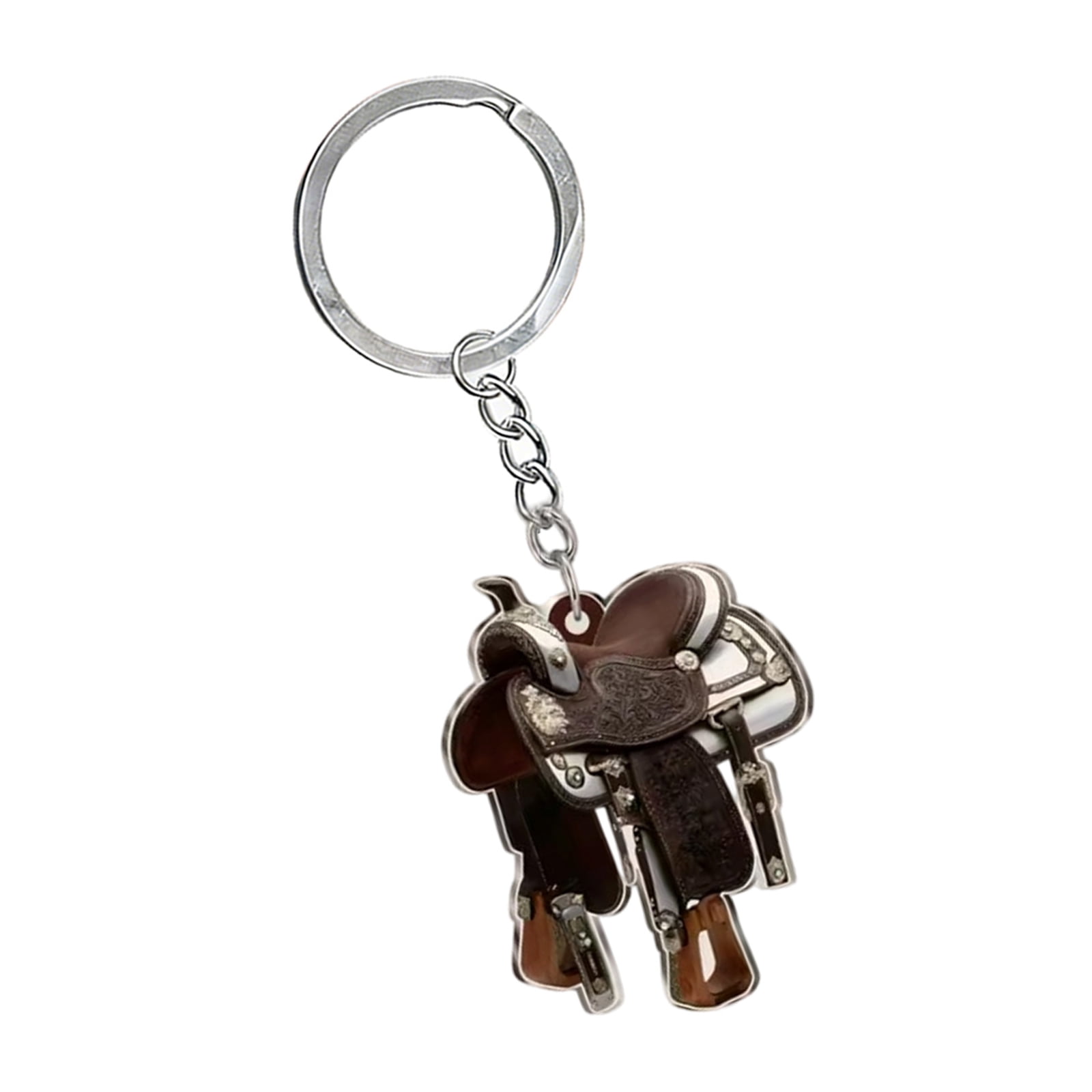 Creative Acrylic Horse Saddles Keychain Pendant For Car Glass Decors ...