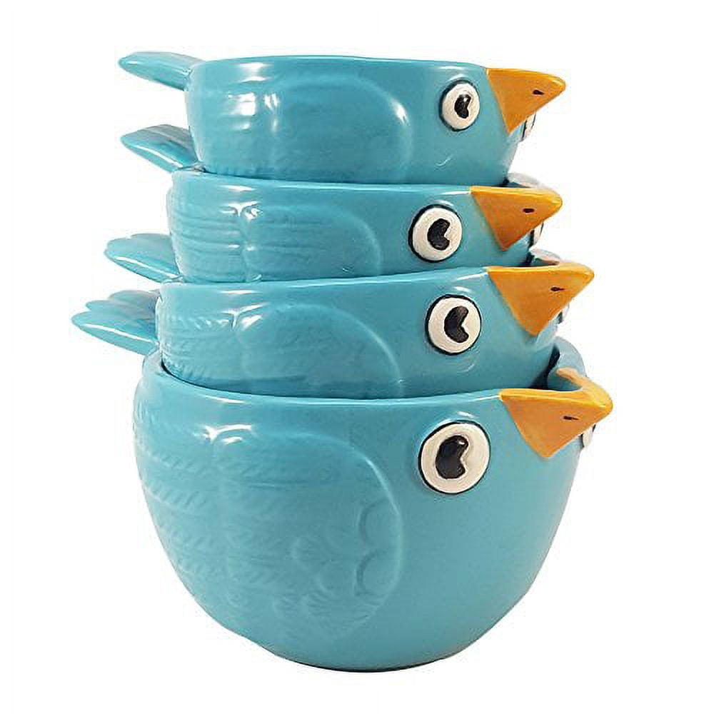 Creative Adorable Blue Birds Ceramic Nesting Measuring Cup Set of 4 ...