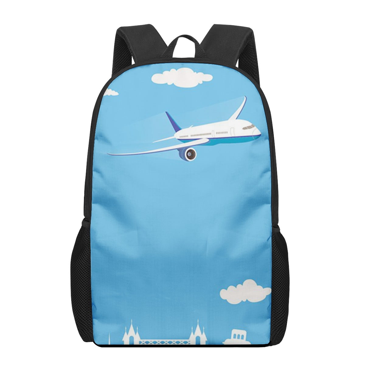 Creative Aircraft Sky Art Print Bags for Students Casual Backpacks Book ...