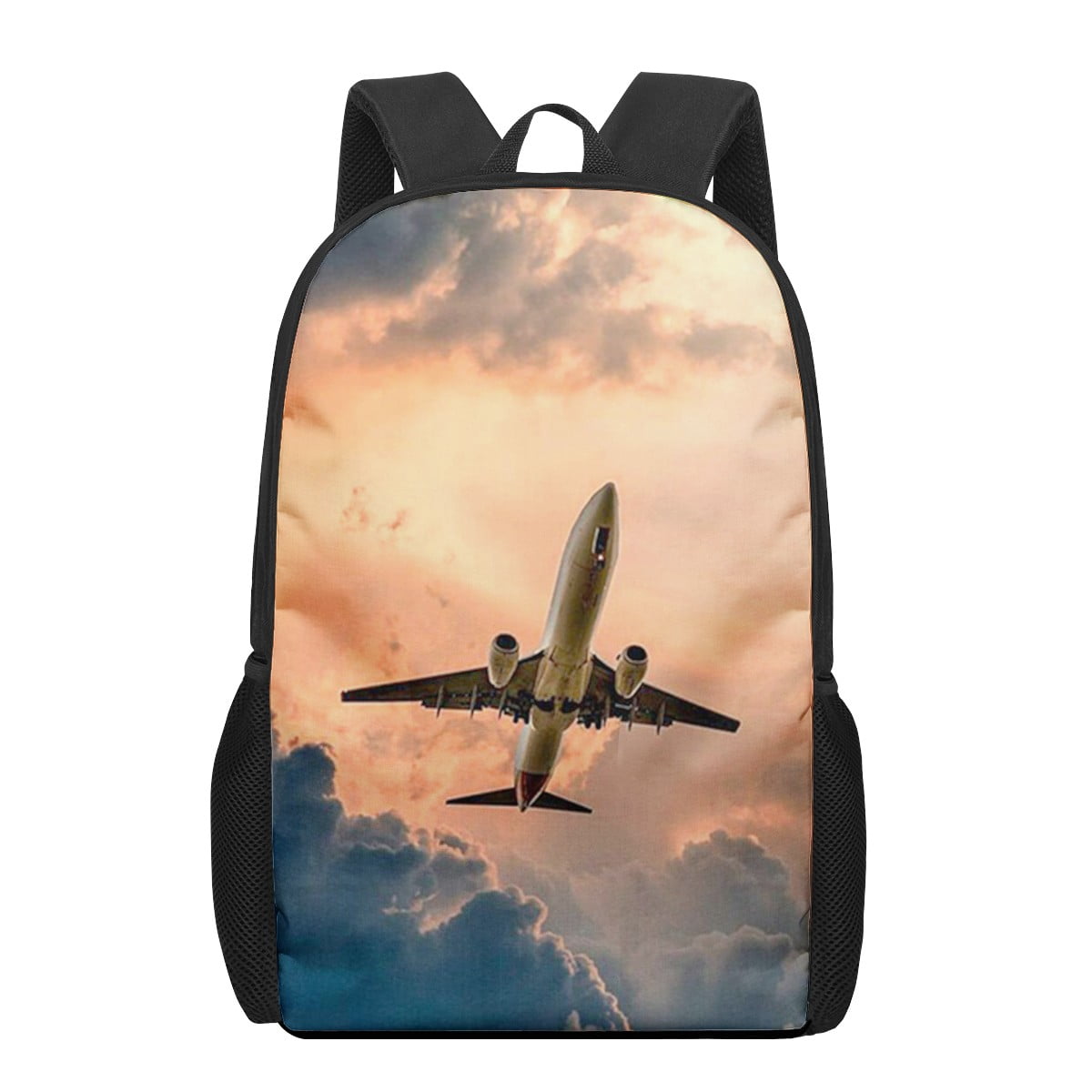 Creative Aircraft Sky Art Print Bags for Students Casual Backpacks Book ...