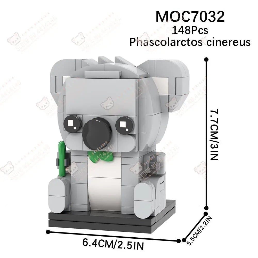 Creative Animals Characters MOC Building Blocks Lion Elephant Fox Koala ...