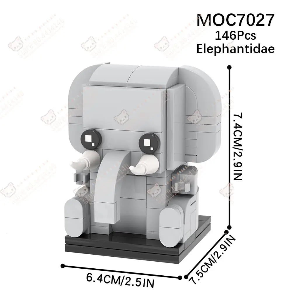 Creative Animals Characters MOC Building Blocks Lion Elephant Fox Koala ...