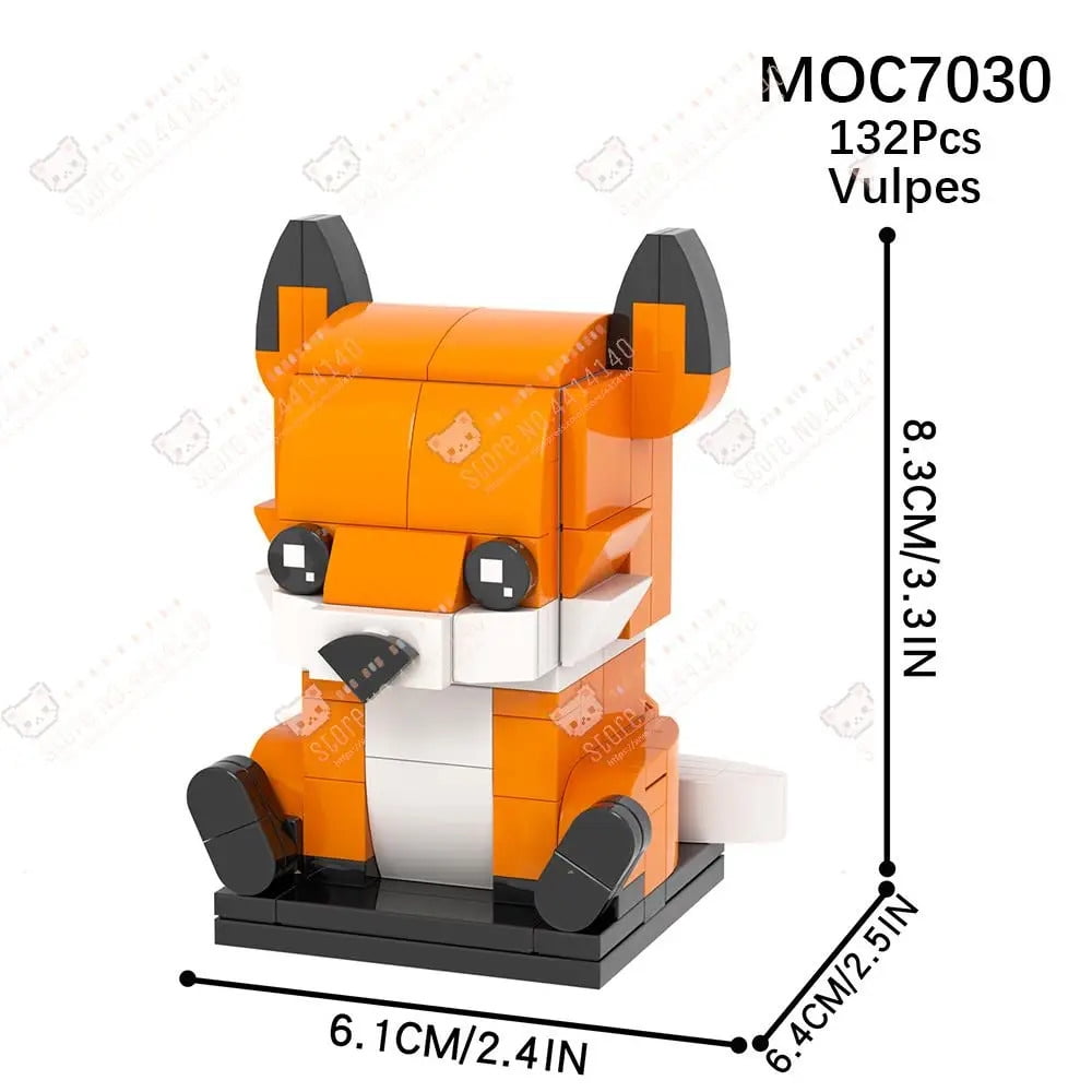 Creative Animals Characters MOC Building Blocks Lion Elephant Fox Koala ...