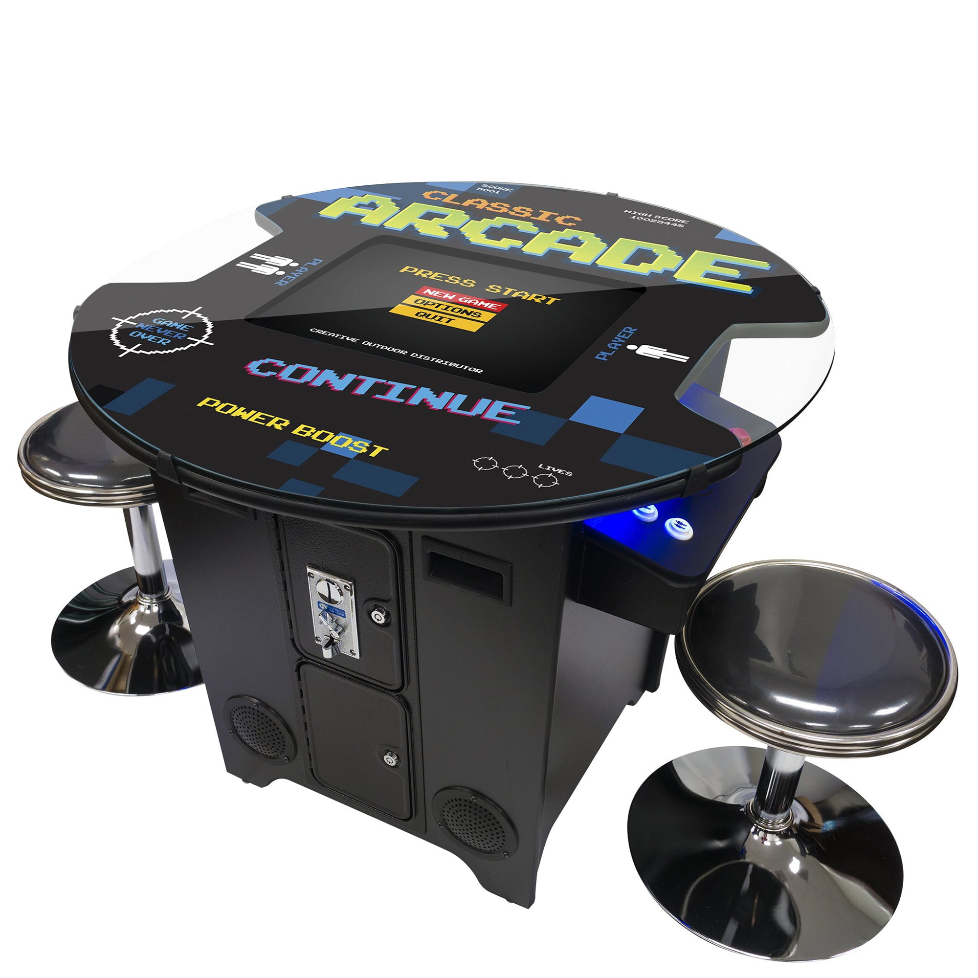 Creative Arcades 2 Player Short Pub Table Arcade w/ Trackball, 22"" LCD ...
