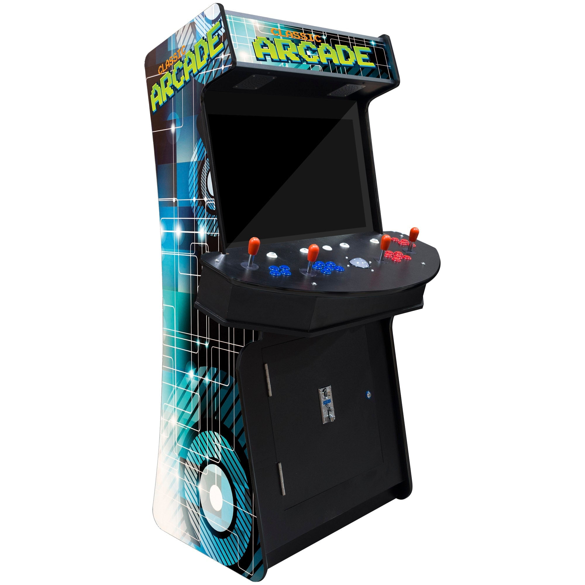 Creative Arcades 4 Player Stand-Up Arcade Machine w/ Trackball, 3500 ...