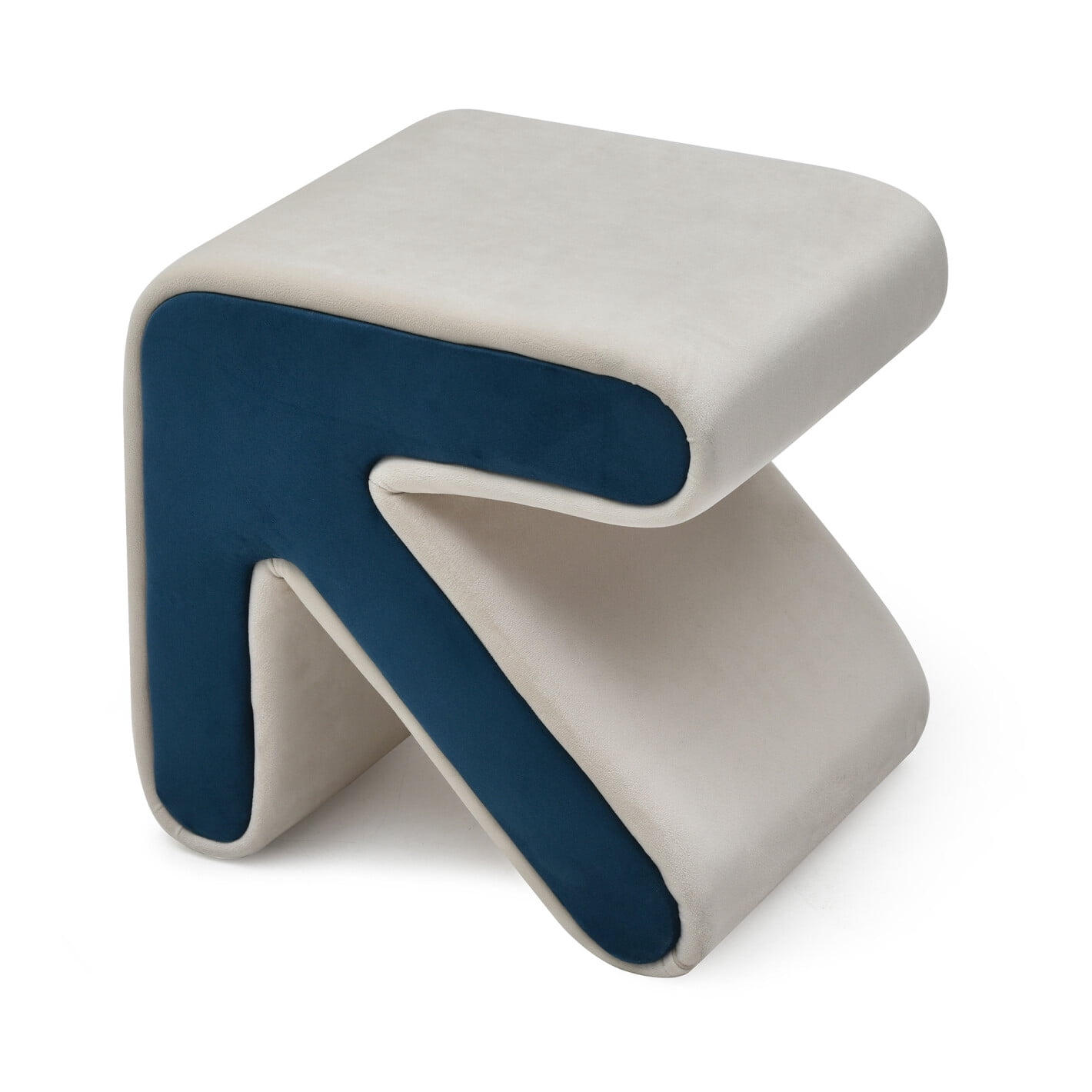 Creative Arrow Design Ottoman, Modern Velvet Upholstered Sofa Stool ...