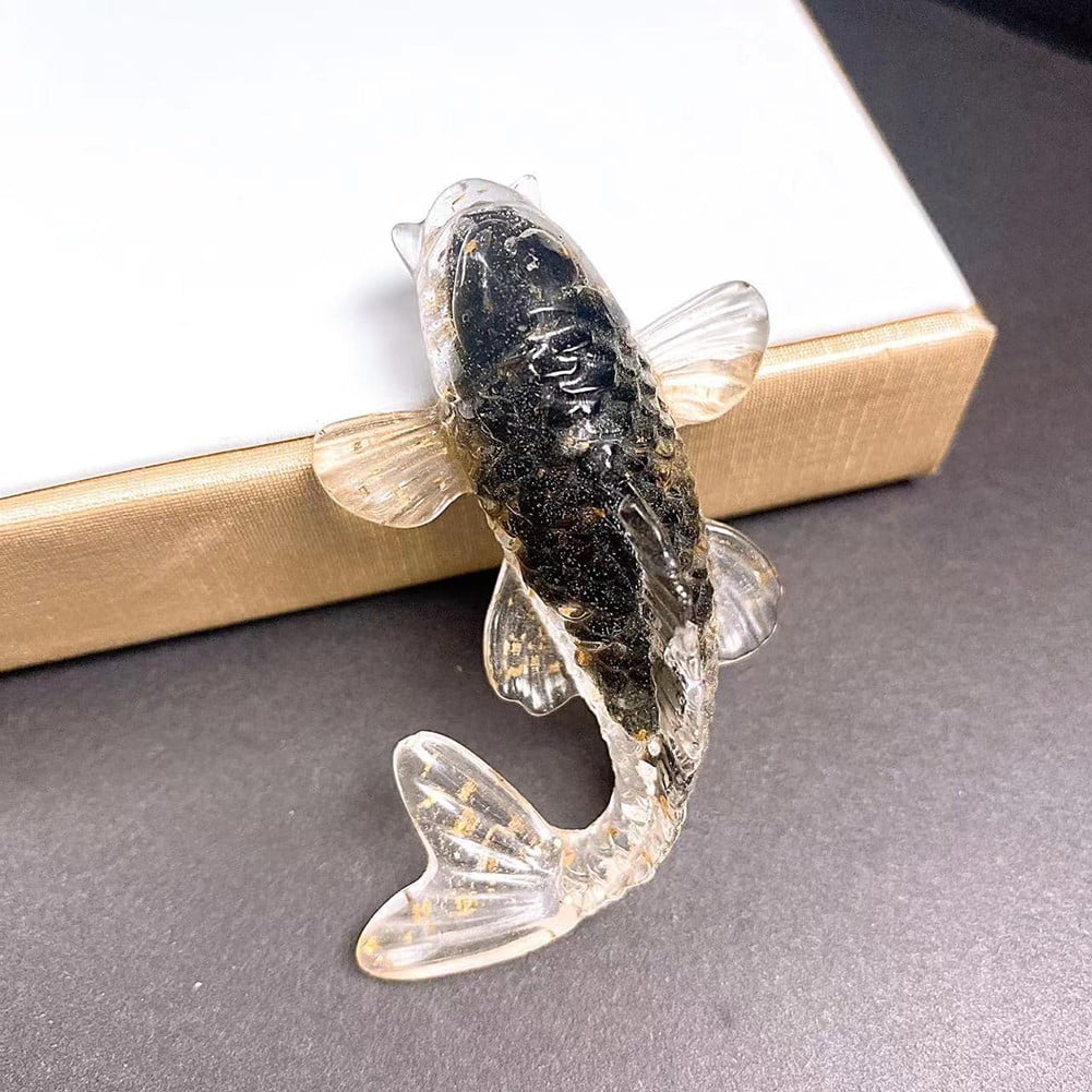 Creative Artificial Koi Fish Ornament Pretty Natural Crystal Desk Car ...