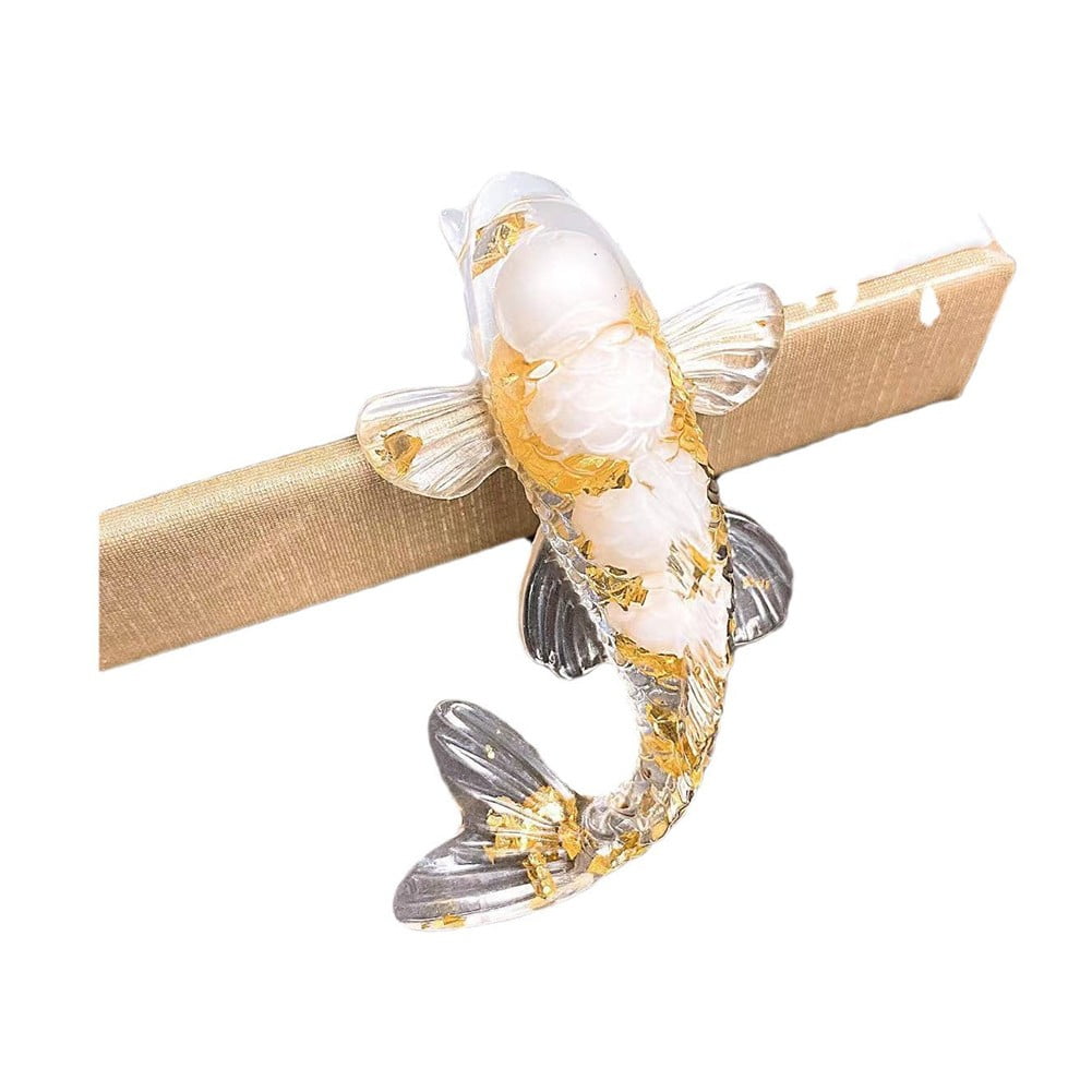Creative Artificial Koi Fish Ornament Pretty Natural Crystal Desk Car ...