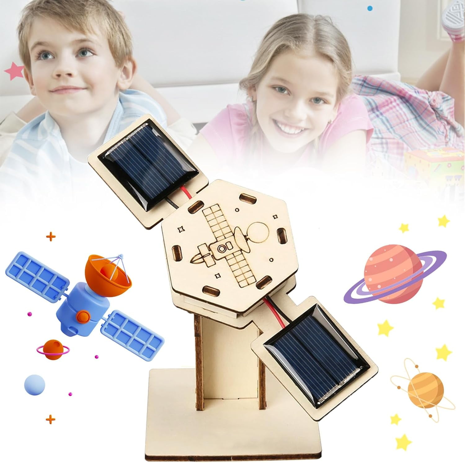 Creative Artificial Satellite Space Models, DIY Solar Panel Satellite ...