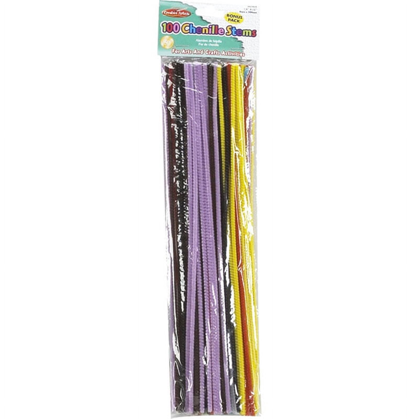 Creative Arts Chenille Stems, 4mm x 12", Assorted Colors, Bag of 100 ...